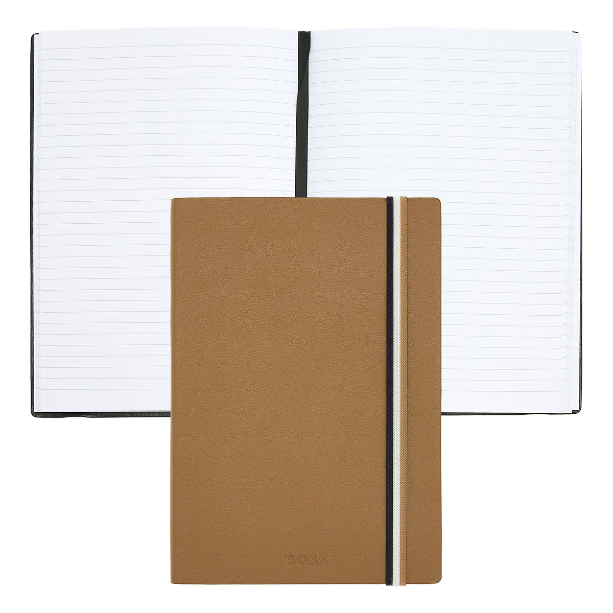 Mens designer notebooks BOSS A5 Notebook Iconic Camel Lined – Luxury ...