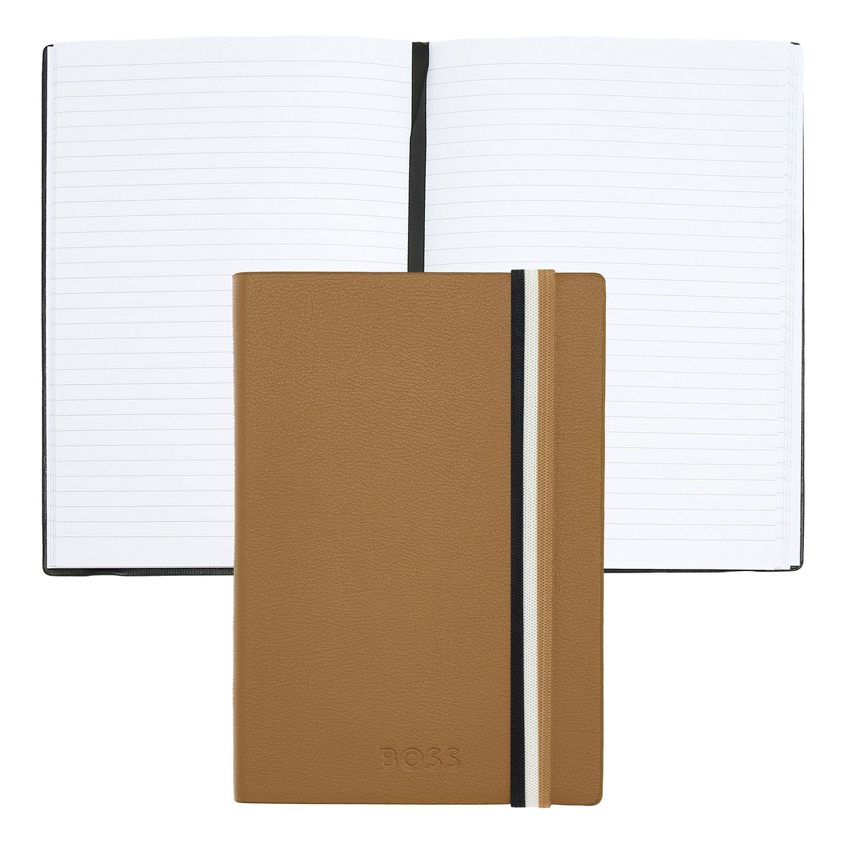Business gifts BOSS Polyurethane A6 Notebook Iconic Camel Lined ...