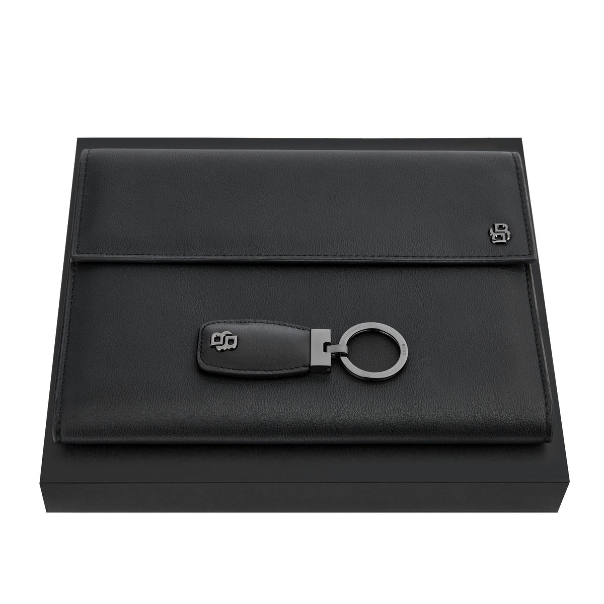 Set with BOSS black A5 folder & gun-plated key ring with Double B logo ...