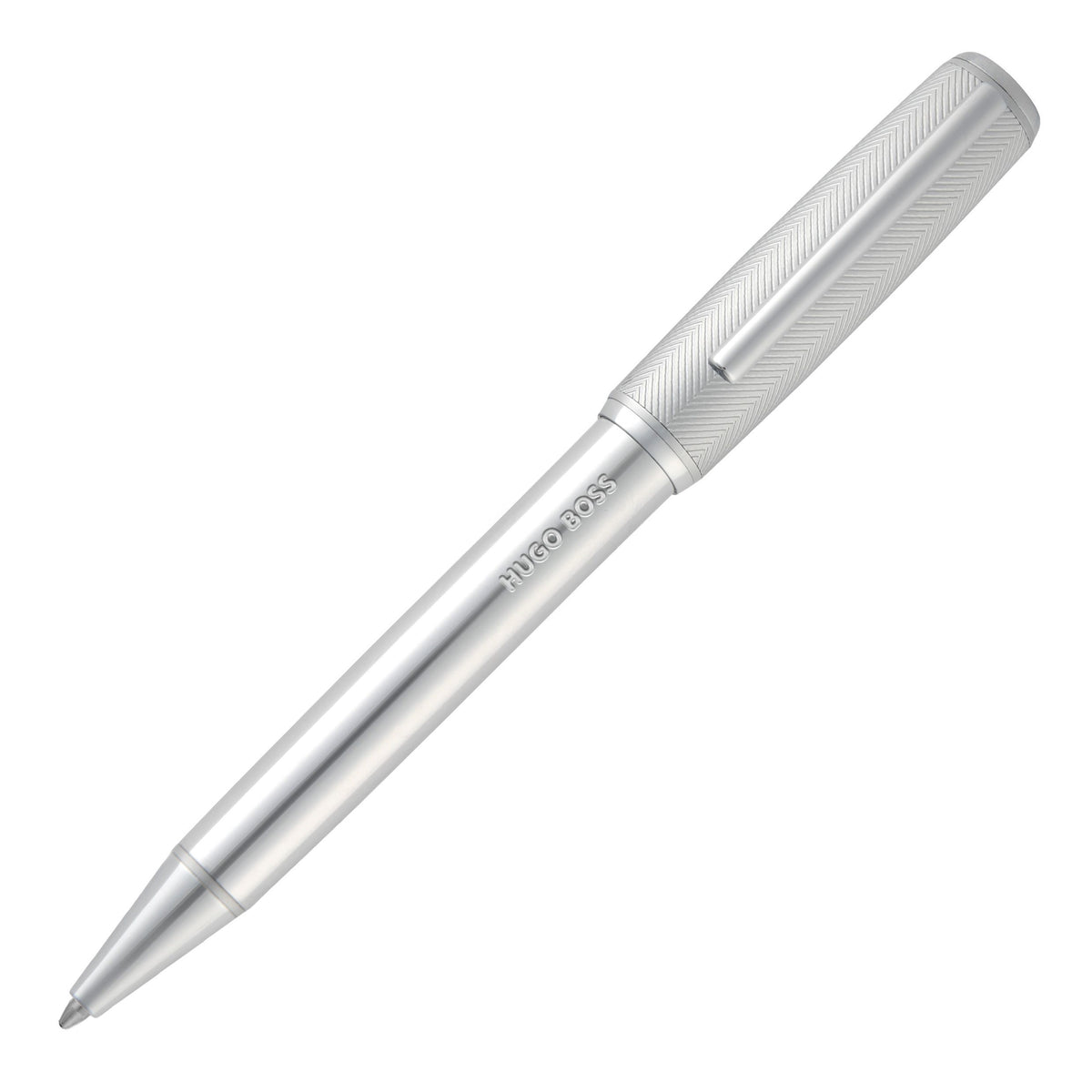 Hugo Boss Chrome Plypated Ballpoint Pen PACE帶有雙B徽標的頂部 – Luxury ...