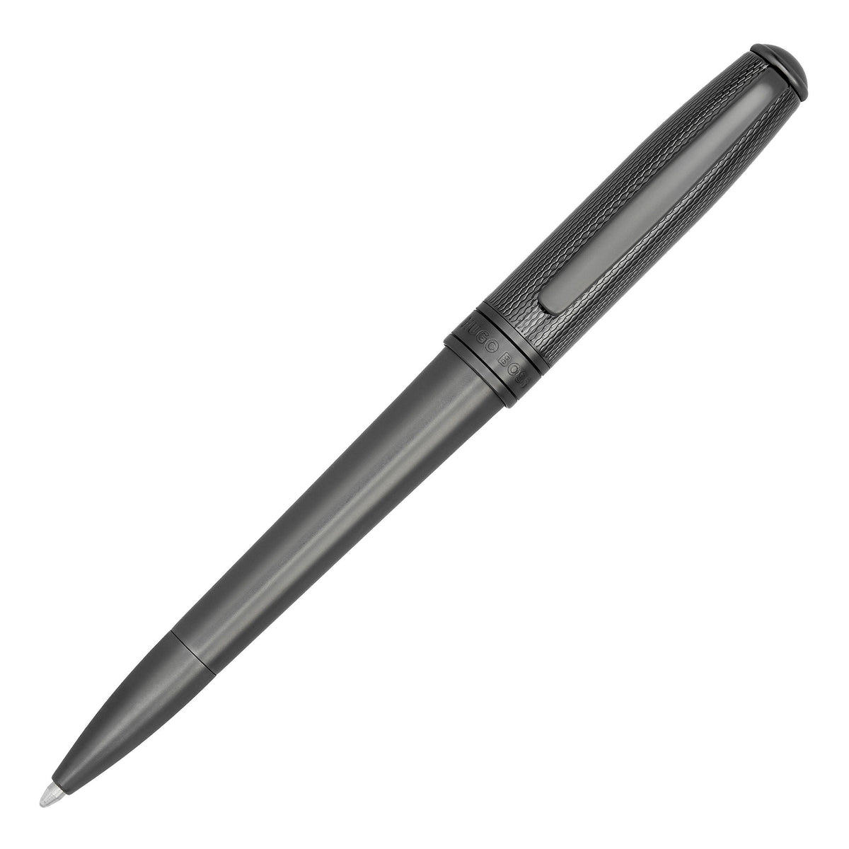 HUGO BOSS Men's Gun Metal Ballpoint pen in engraved pattern Essential ...
