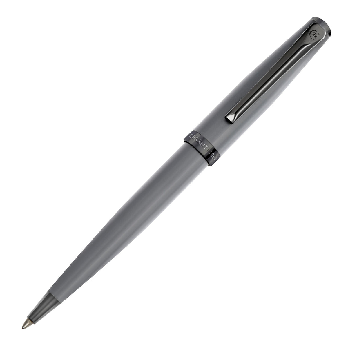 CERRUTI 1881 grey ballpoint pen Islington with gun metal-plated clip ...