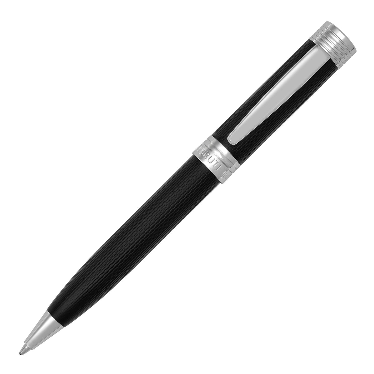 CERRUTI 1881 Ballpoint pen in black diamond engraved texture Zoom ...