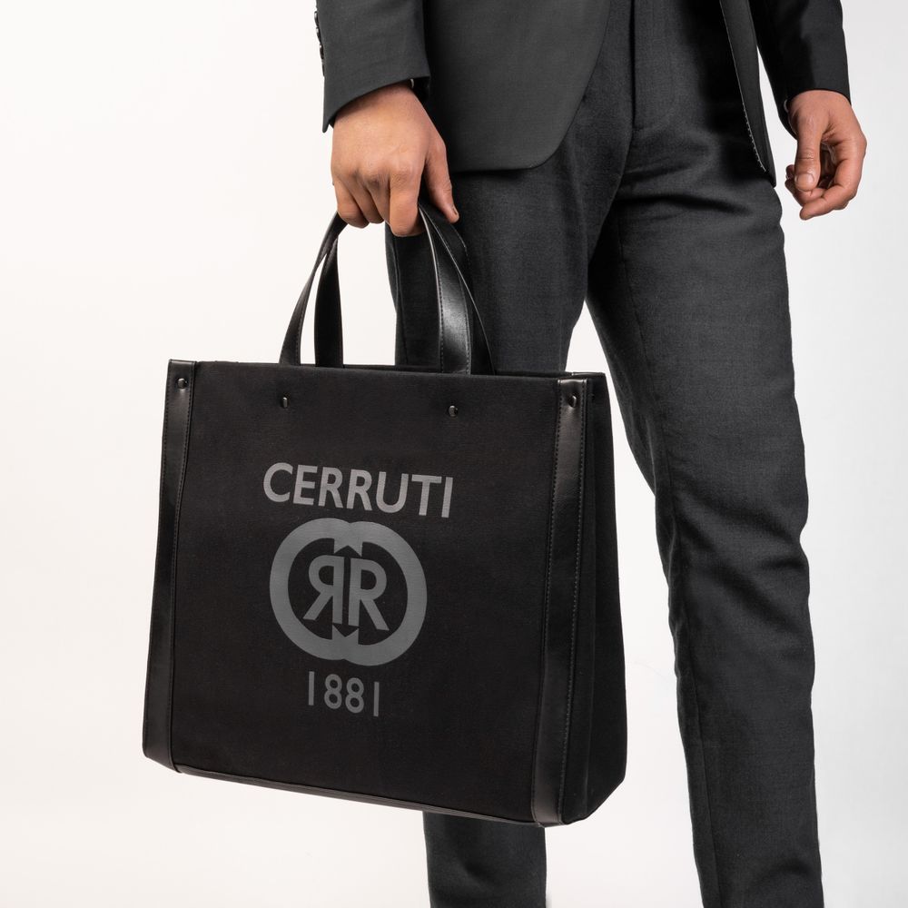 Cerruti 1881 Shopping bag Hampstead in black tone-on-tone logo – Luxury ...
