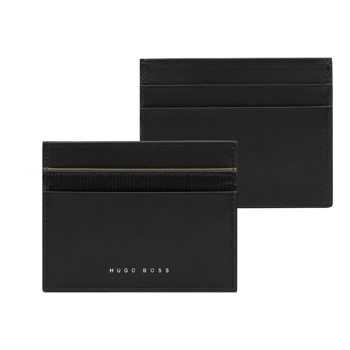 Men's small leather goods HUGO BOSS Black Khaki Card holder Gear ...