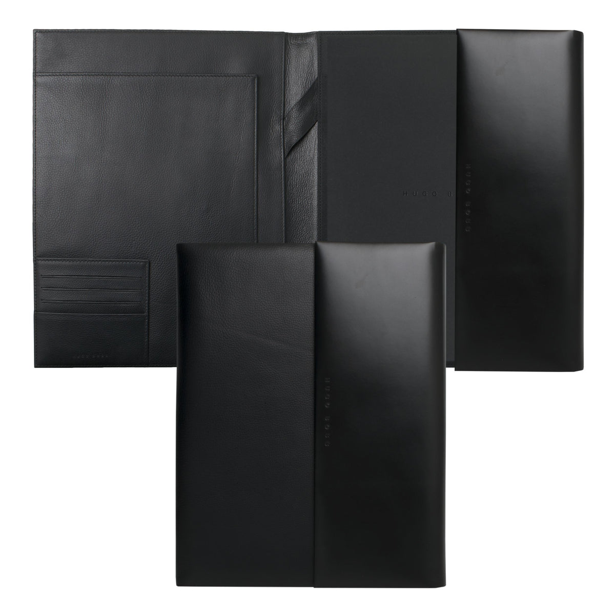 HUGO BOSS Contrast Black A4 Leaher Conference folder Caption – Luxury ...
