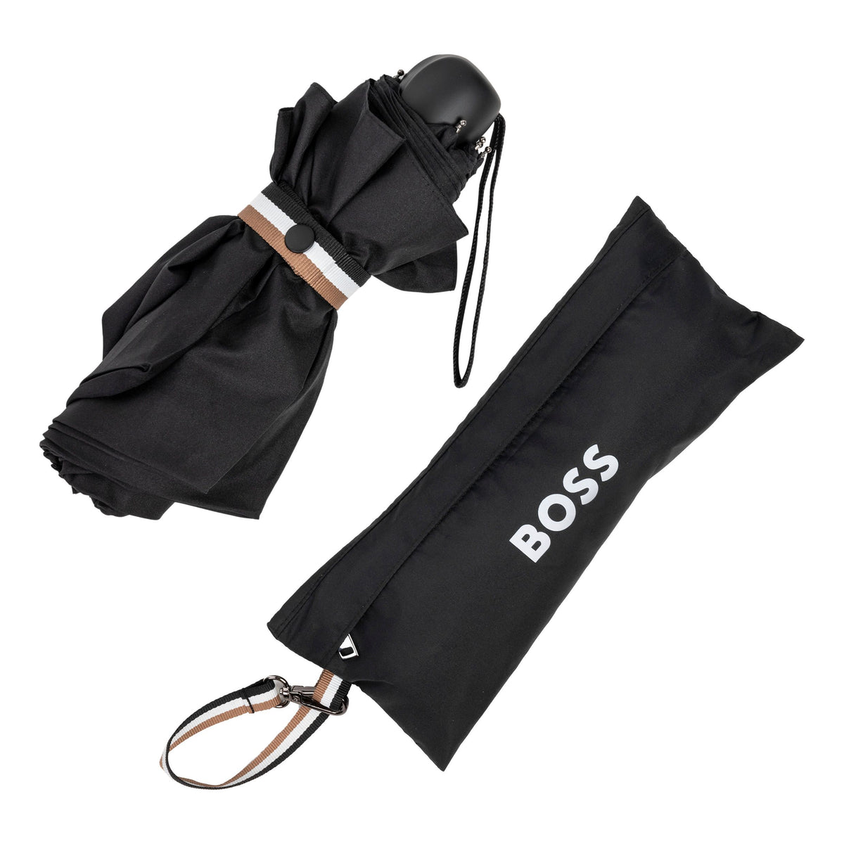 Black Umbrella Mini ICONIC from HUGO BOSS travel accessory – Luxury ...