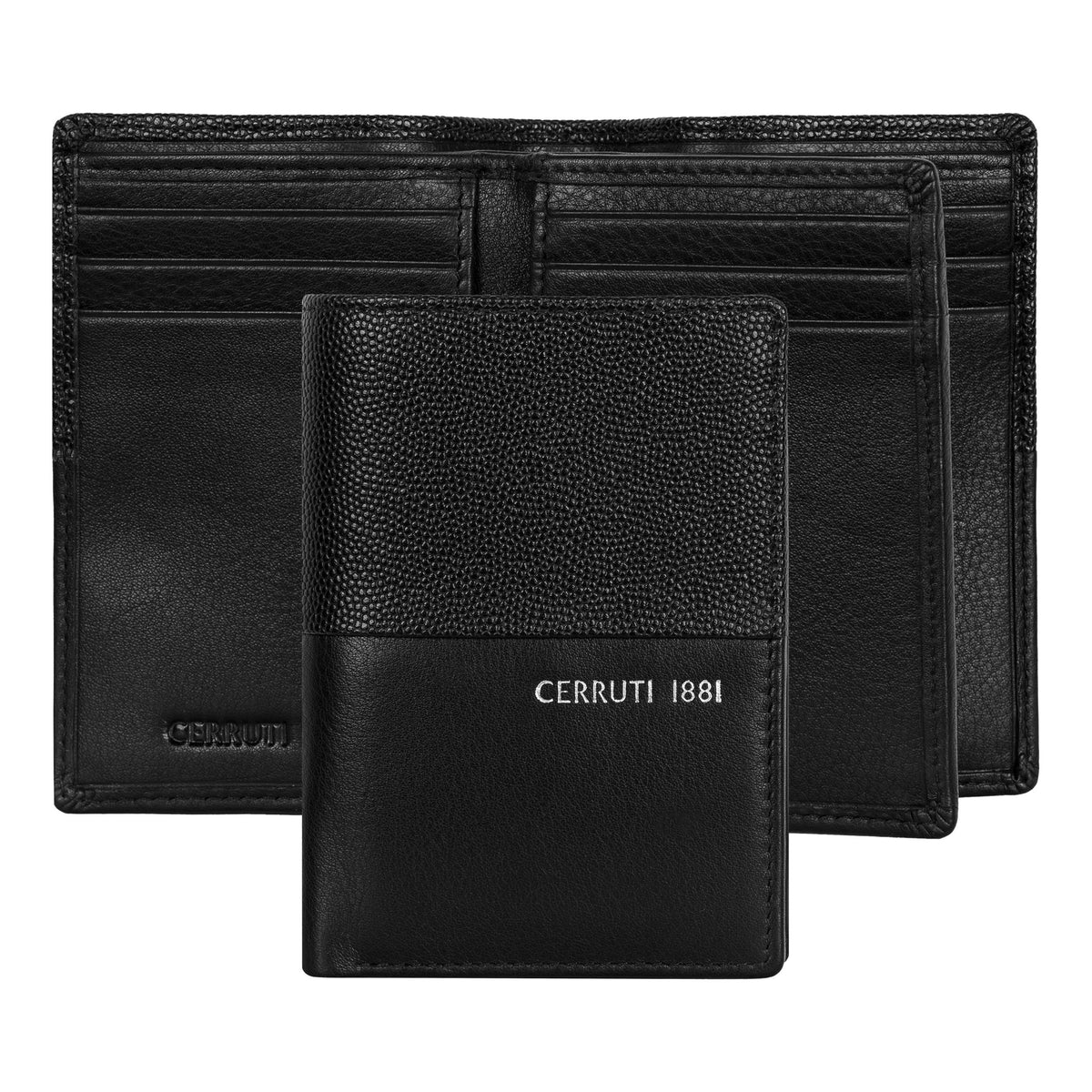 Men's flap wallet Cerruti 1881 Black leather card holder Oxford ...