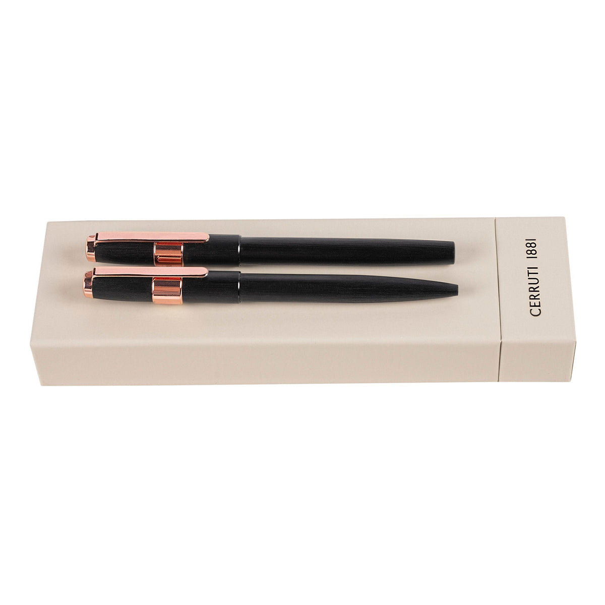 Pen sets Cerruti 1881 brushed black Ballpoint & Rollerball pen BLOCK ...