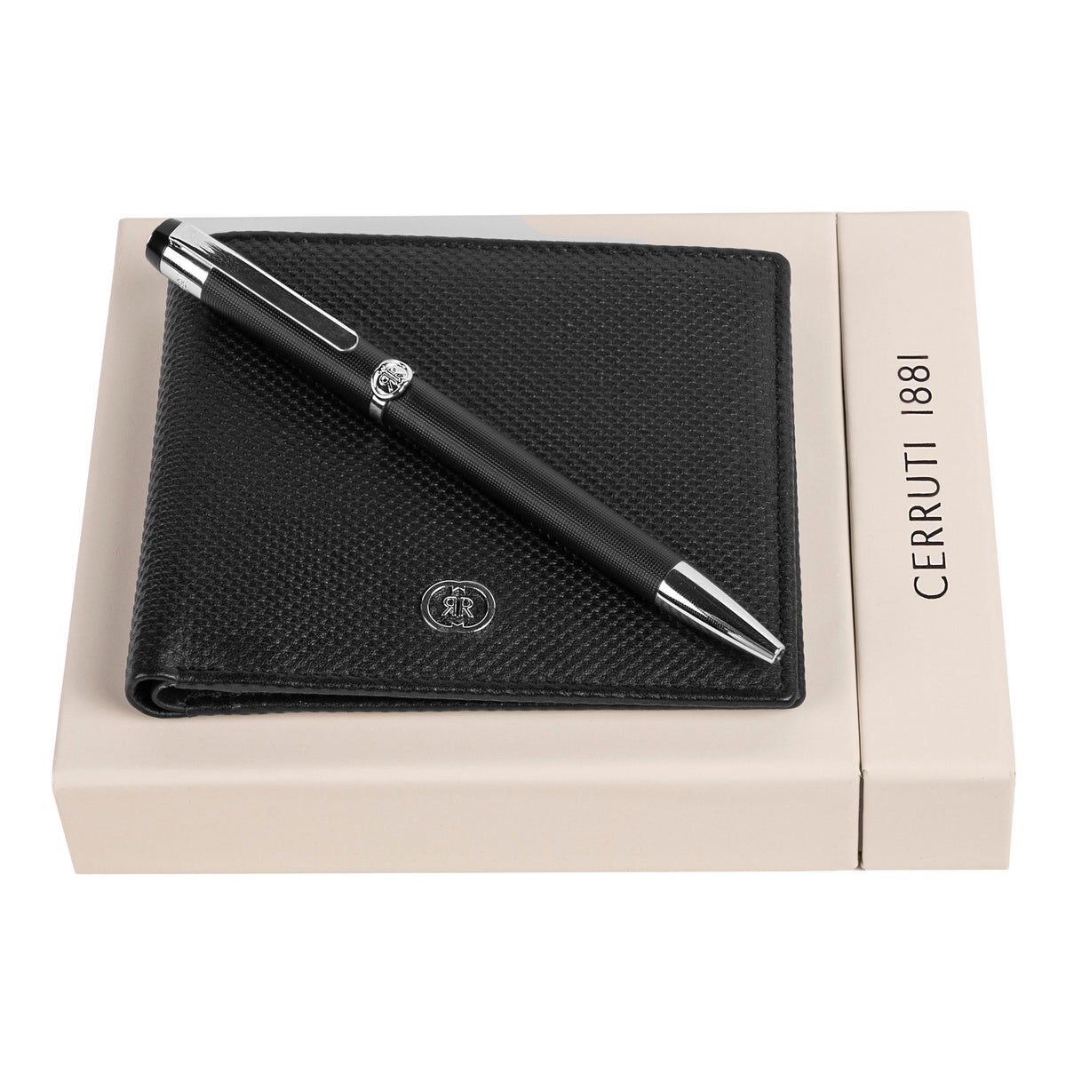 Business gift set REGENT Cerruti 1881 Black Ballpoint pen & Wallet ...